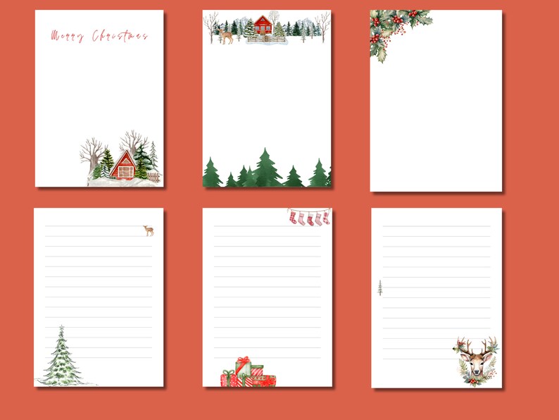 Printable Christmas Writing Paper Letter Writing Stationery - Etsy