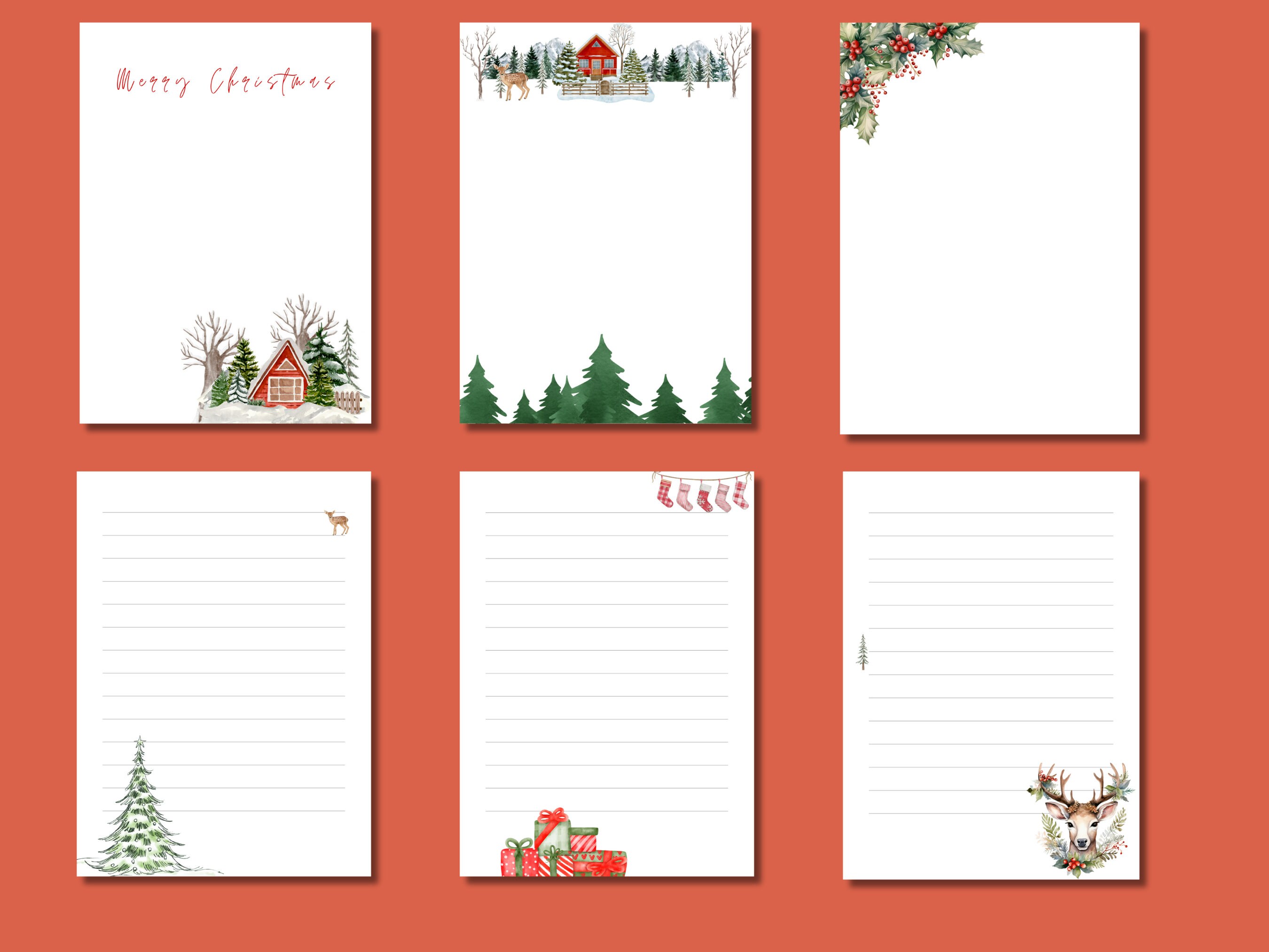 Printable Christmas Writing Paper Letter Writing Stationery - Etsy