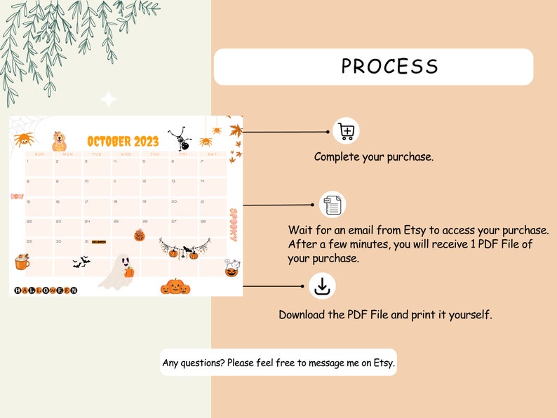 Printable October 2023 Calendar Planner, Horizontal, 11x8.5, US Letter ...
