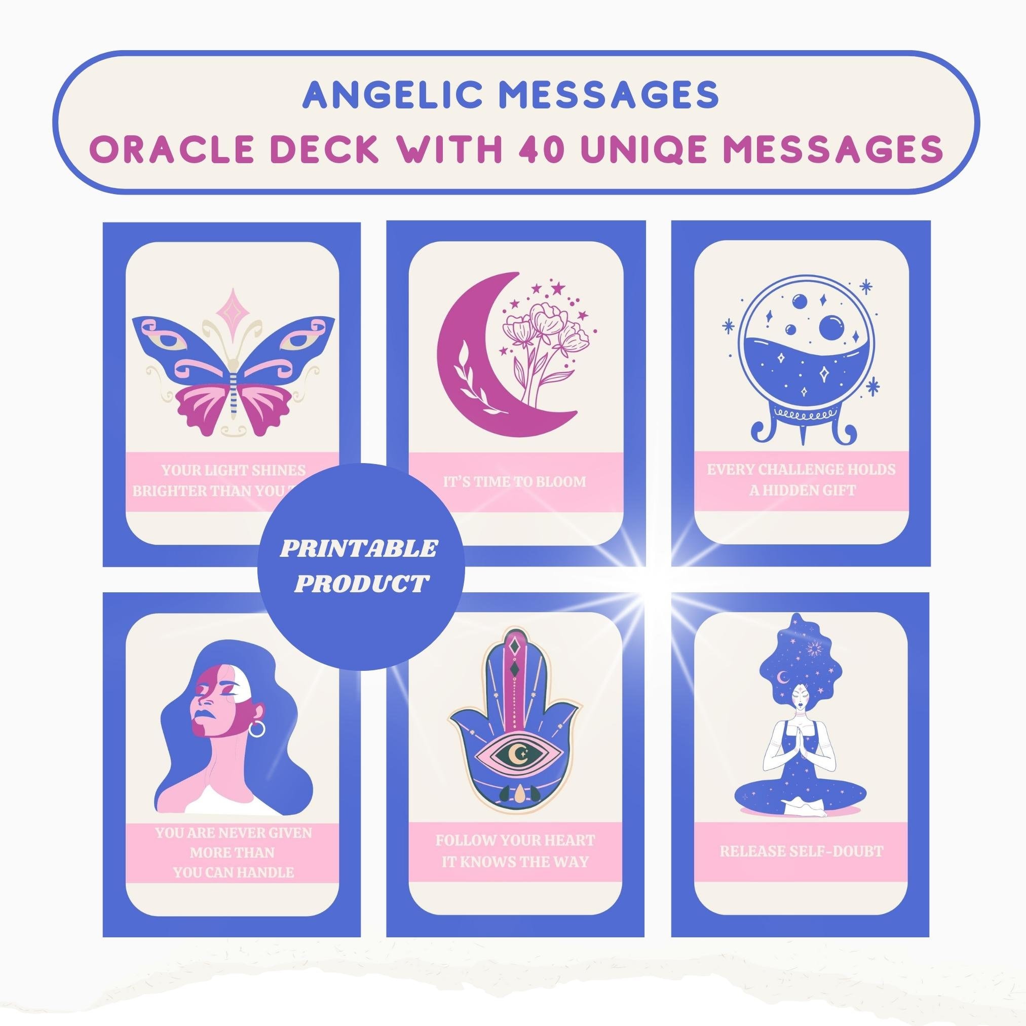 Angel Numbers Oracle Deck Printable Messages Cards Answer Deck Digital ...