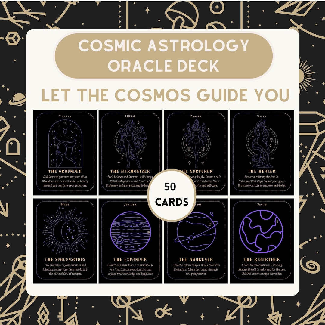 Cosmic Astrology Oracle Deck Printable Astrology Cards Instant Download ...