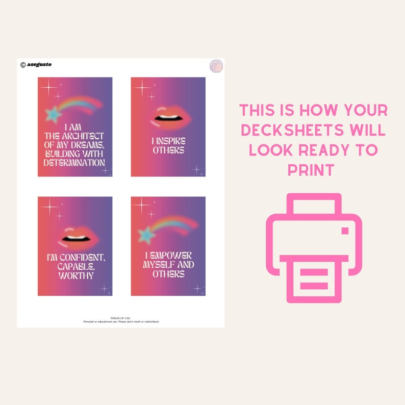 Printable Positive Affirmation Cards: Colorful Gratitude Deck (digital ...