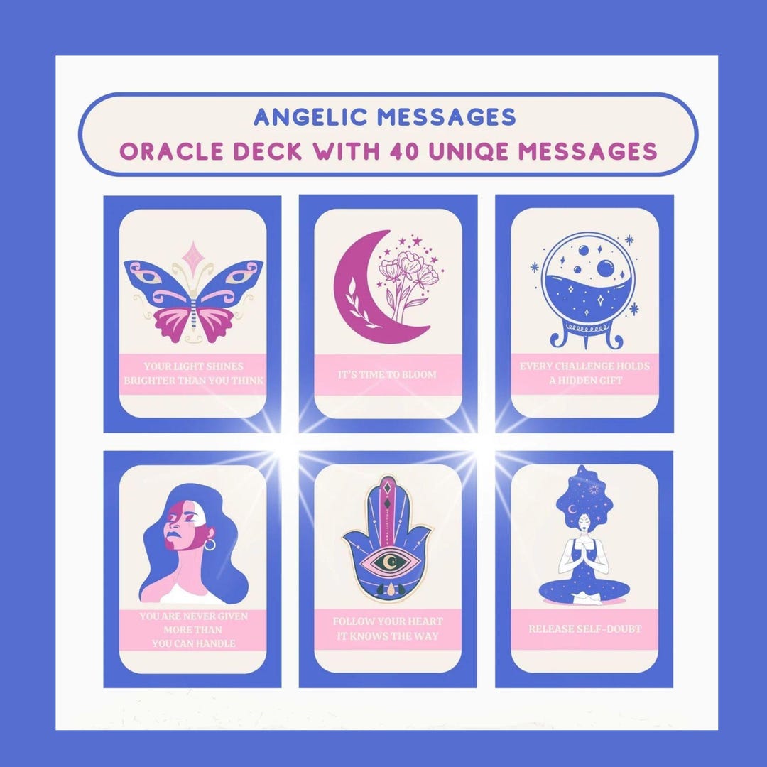 Angel Numbers Oracle Deck Printable Messages Cards Answer Deck Digital ...