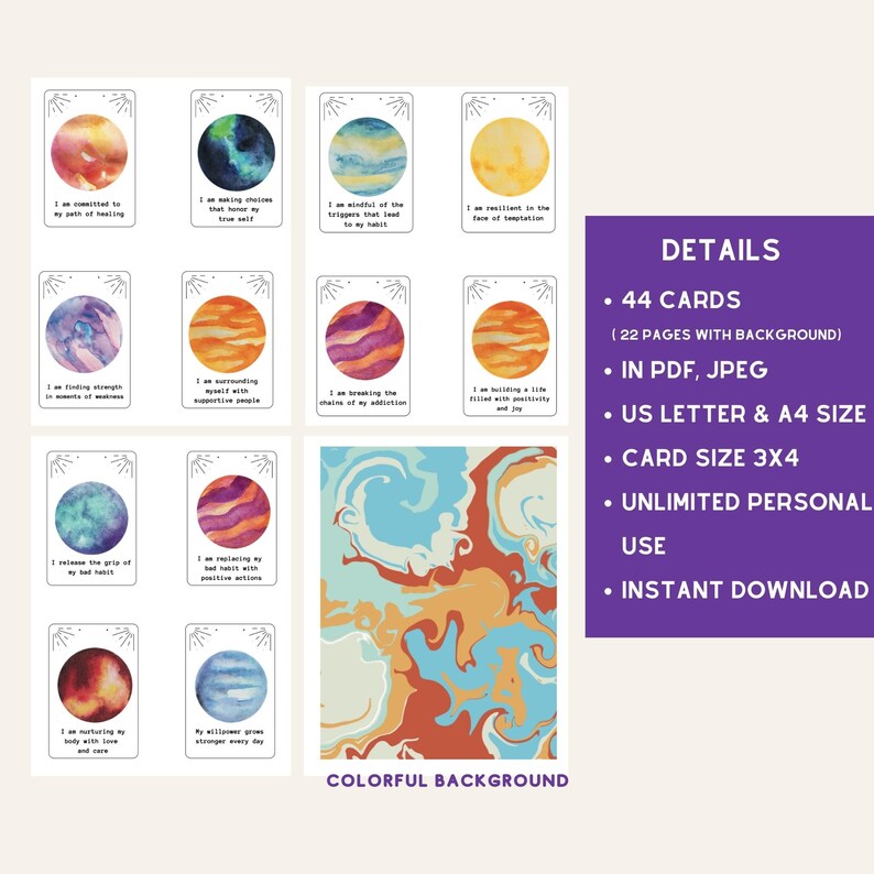 Quitting Affirmation Cards Printable Card Quitting Support Cards Self ...