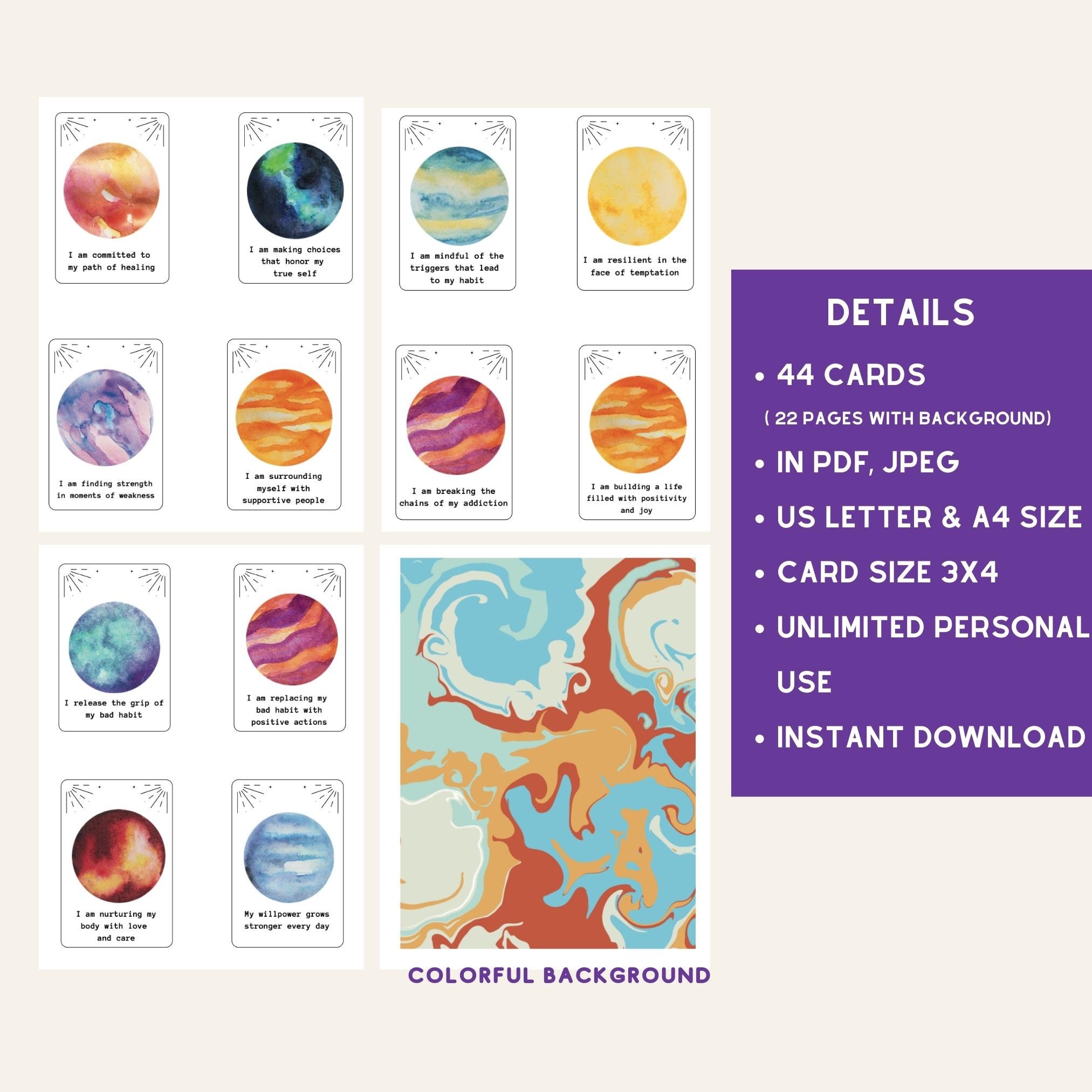 Quitting Affirmation Cards Printable Card Quitting Support Cards Self ...