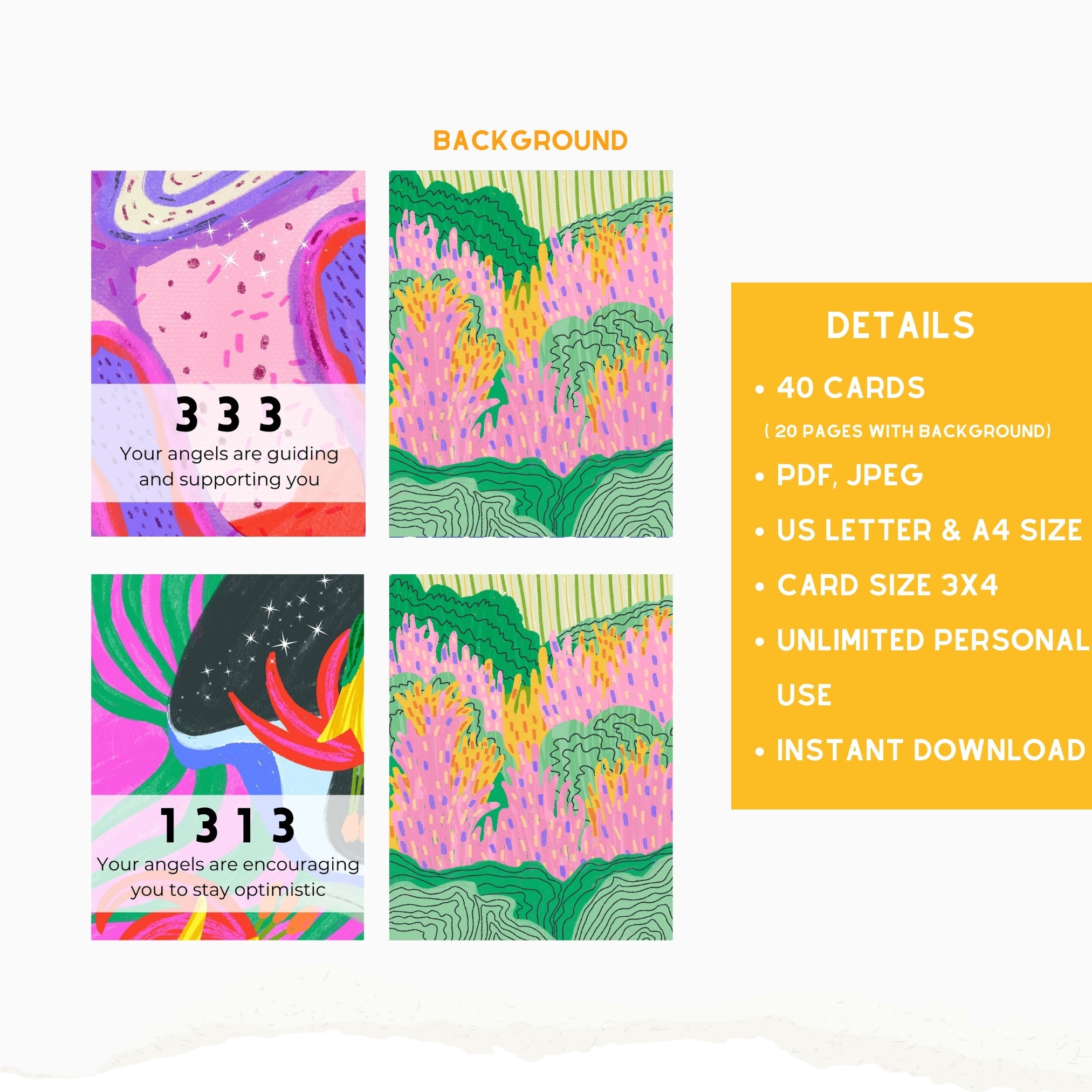 Angel Numbers Oracle Deck 40 Printable Angel Numbers Card Numerology ...