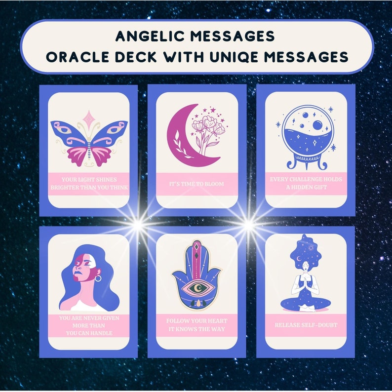 BUNDLE Angel Numbers Oracle Deck Printable Angel Numbers Card Unique ...