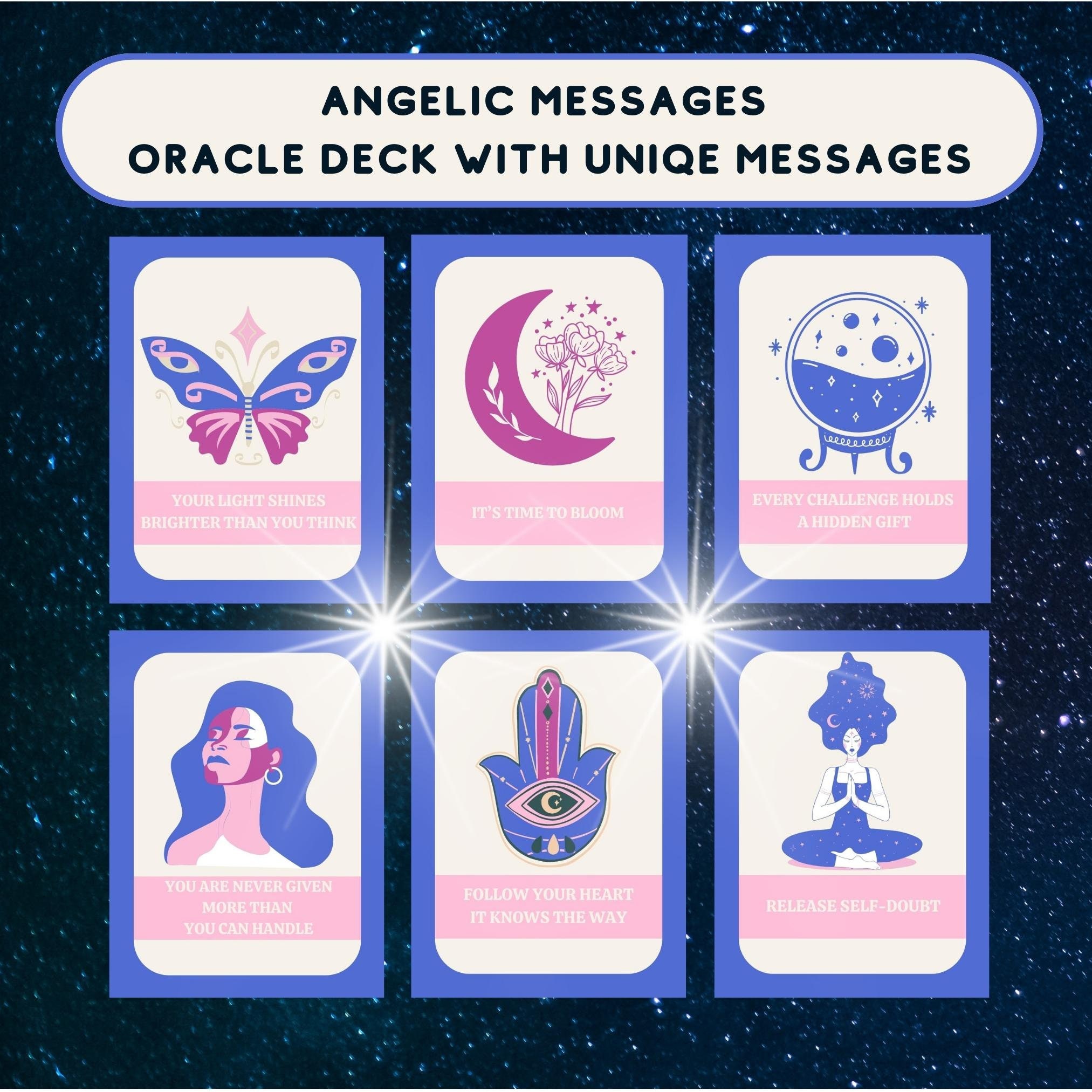 BUNDLE Angel Numbers Oracle Deck Printable Angel Numbers Card Unique ...