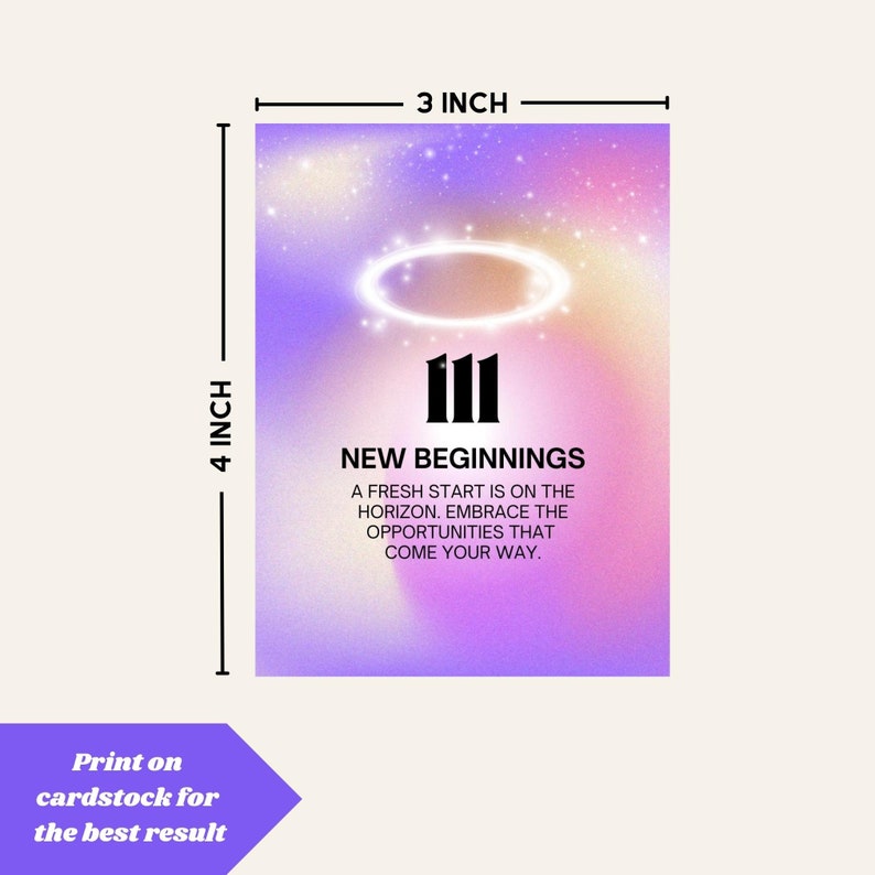 Angel Numbers Oracle Deck Printable Angel Number Cards Unique Tarot Card Deck Digital Numerology