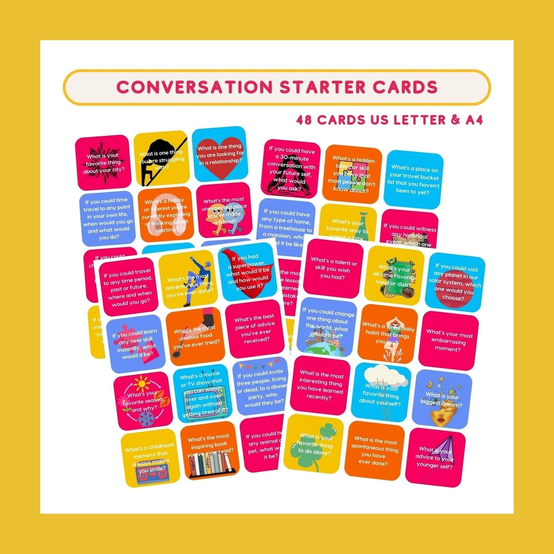 Conversation Starter Cards Printable Conversation Cards Dinner ...