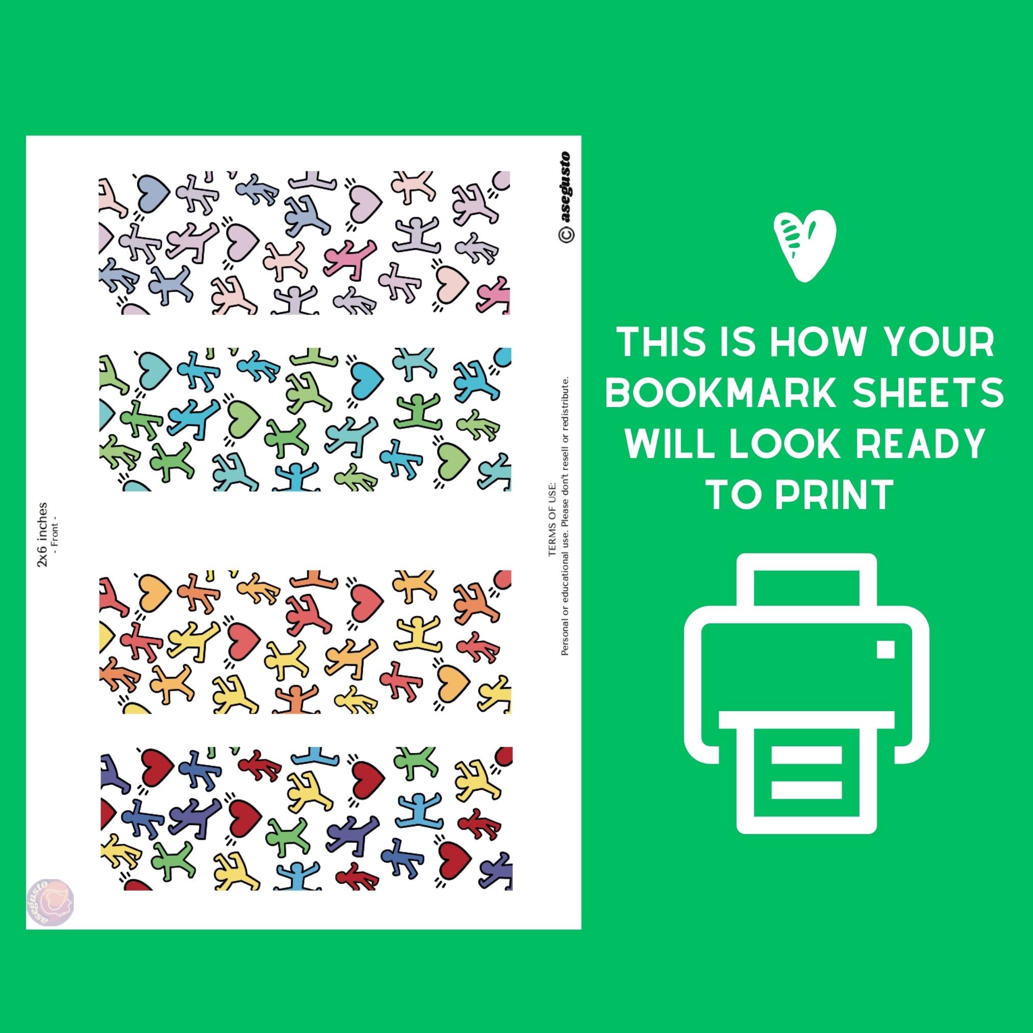 Keith Haring Printable Bookmarks Digital Bookmark Printable - Etsy
