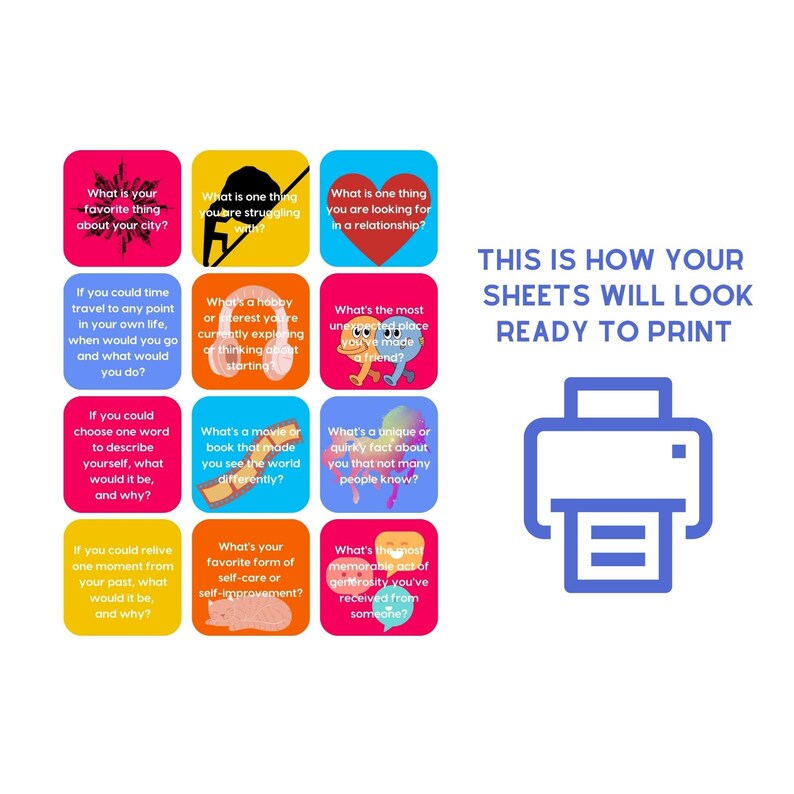 Conversation Starter Cards Printable Conversation Cards Dinner ...