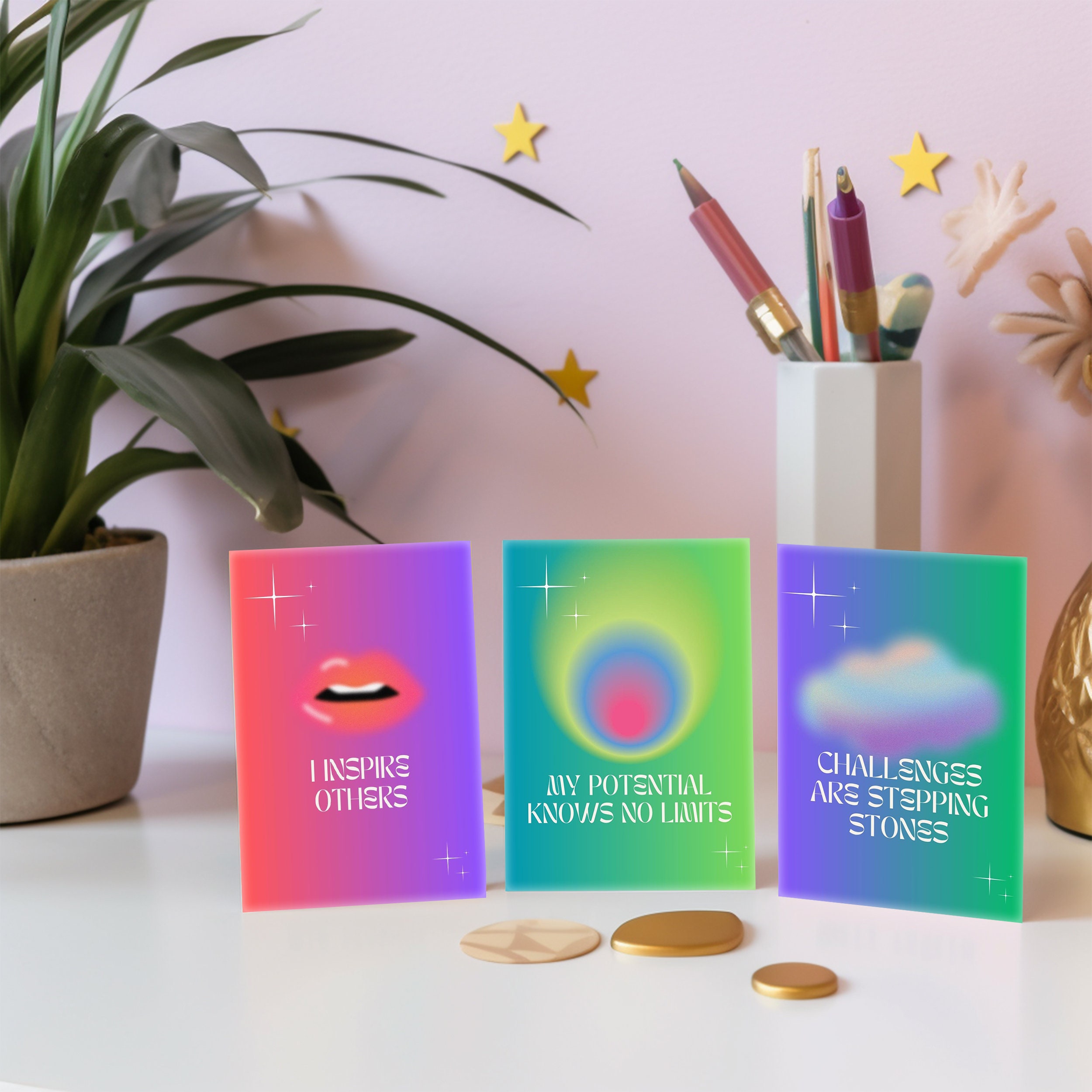 Printable Positive Affirmation Cards: Colorful Gratitude Deck (digital ...