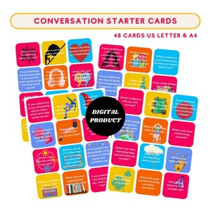 Conversation Starter Cards Printable Conversation Cards Dinner ...