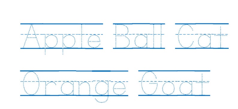 Kids Learning Font , Handwriting Practice, Dotted Font, Dashed Font ...