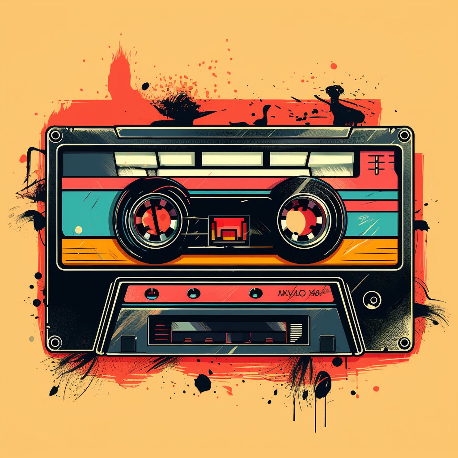 Retro Cassette Tape Sticker 7 - Etsy