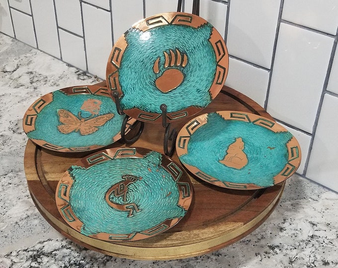 Vintage Copper Medicine Plates New World Trading 4 Pc Set ...