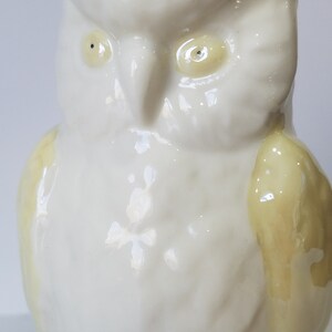 Belleek Ireland Porcelain Horned Owl Figure / White Yellow / Head Vase ...