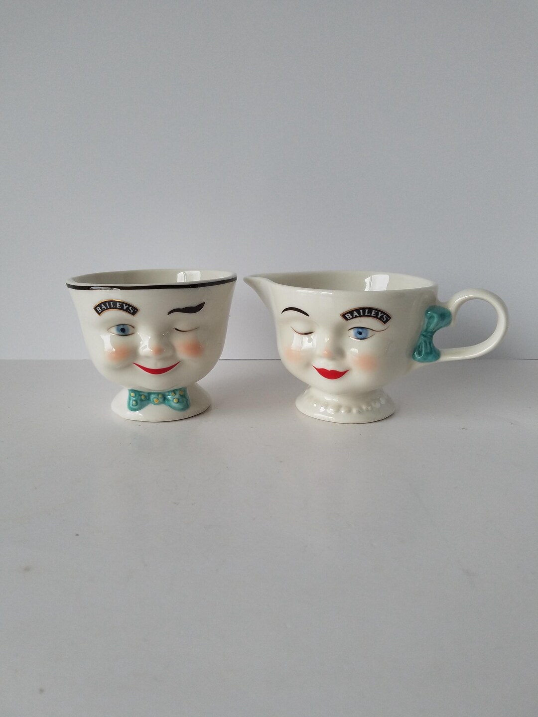 Vintage Pair of Stackable Baileys Limited Edition 1996 Winky Faces ...