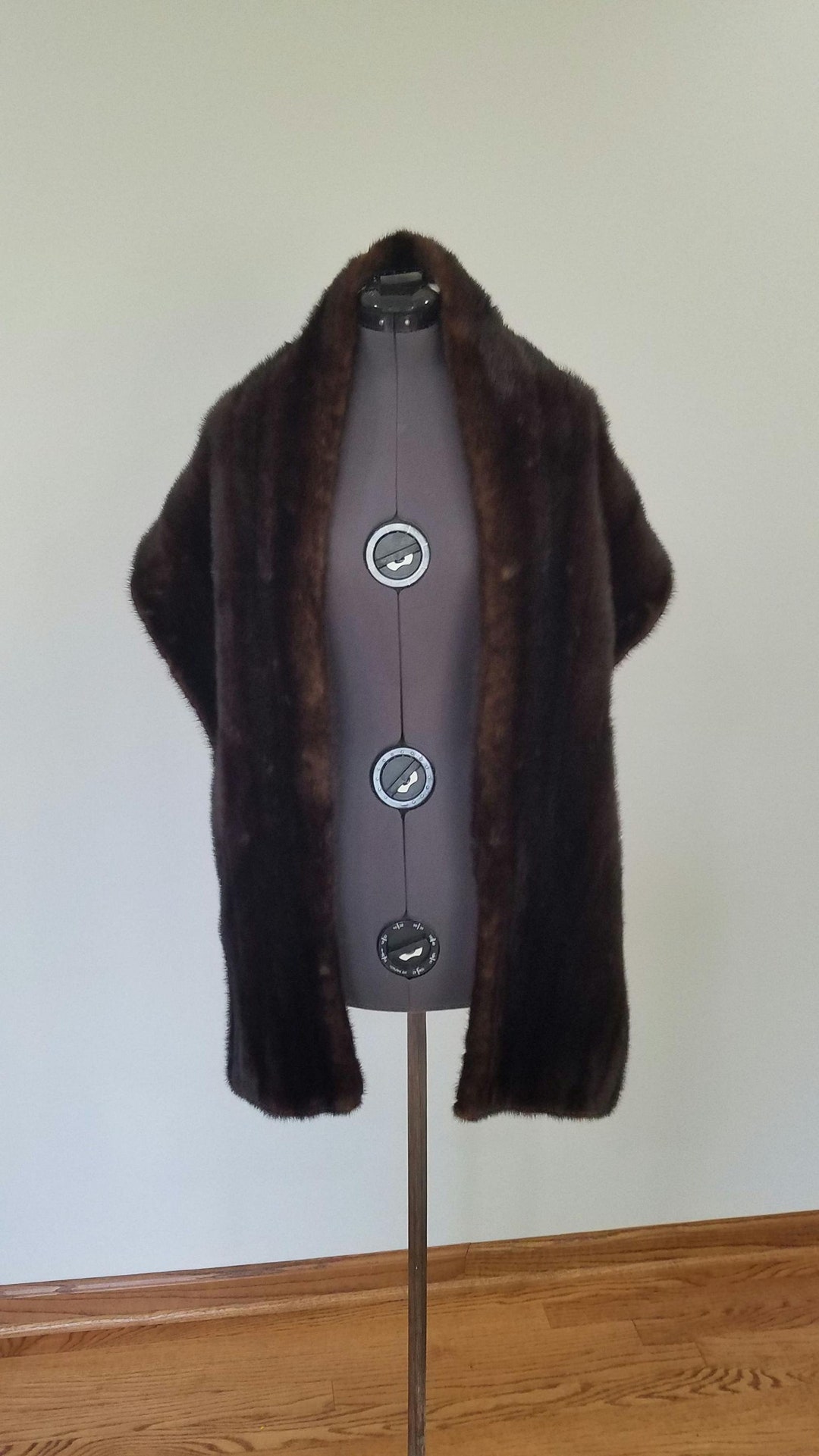 Vintage Mink Wrap / Long Scarf With Pocket / Winter Wedding / Capelette / Monogrammed / Warm Fur ...