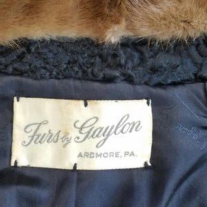 Vintage Black Karakul Sheep and Tan Mink Collar Fur Coat by Gaylon ...