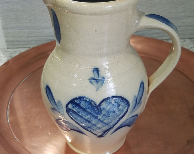 Shadowlawn Pottery / Stoneware / Blue Salt Glaze Pitcher / Delavan WI ...