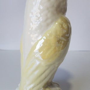 Belleek Ireland Porcelain Horned Owl Figure / White Yellow / Head Vase ...