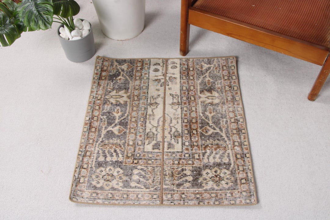 2x2 Small Rug, Patchwork Rug, Turkish Rug, Vintage Rug, Anatolian Rugs ...