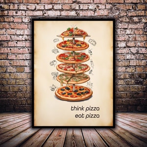 Pizza Tower Poster Printable Wall Art Print Custom, Italian Food Print ...