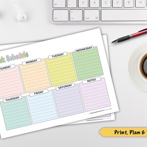 Weekly Schedule for Kids Printable, Wall Schedule, Digital Planner ...