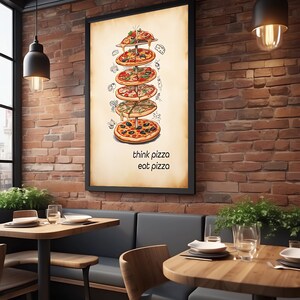 Pizza Tower Poster Printable Wall Art Print Custom, Italian Food Print ...
