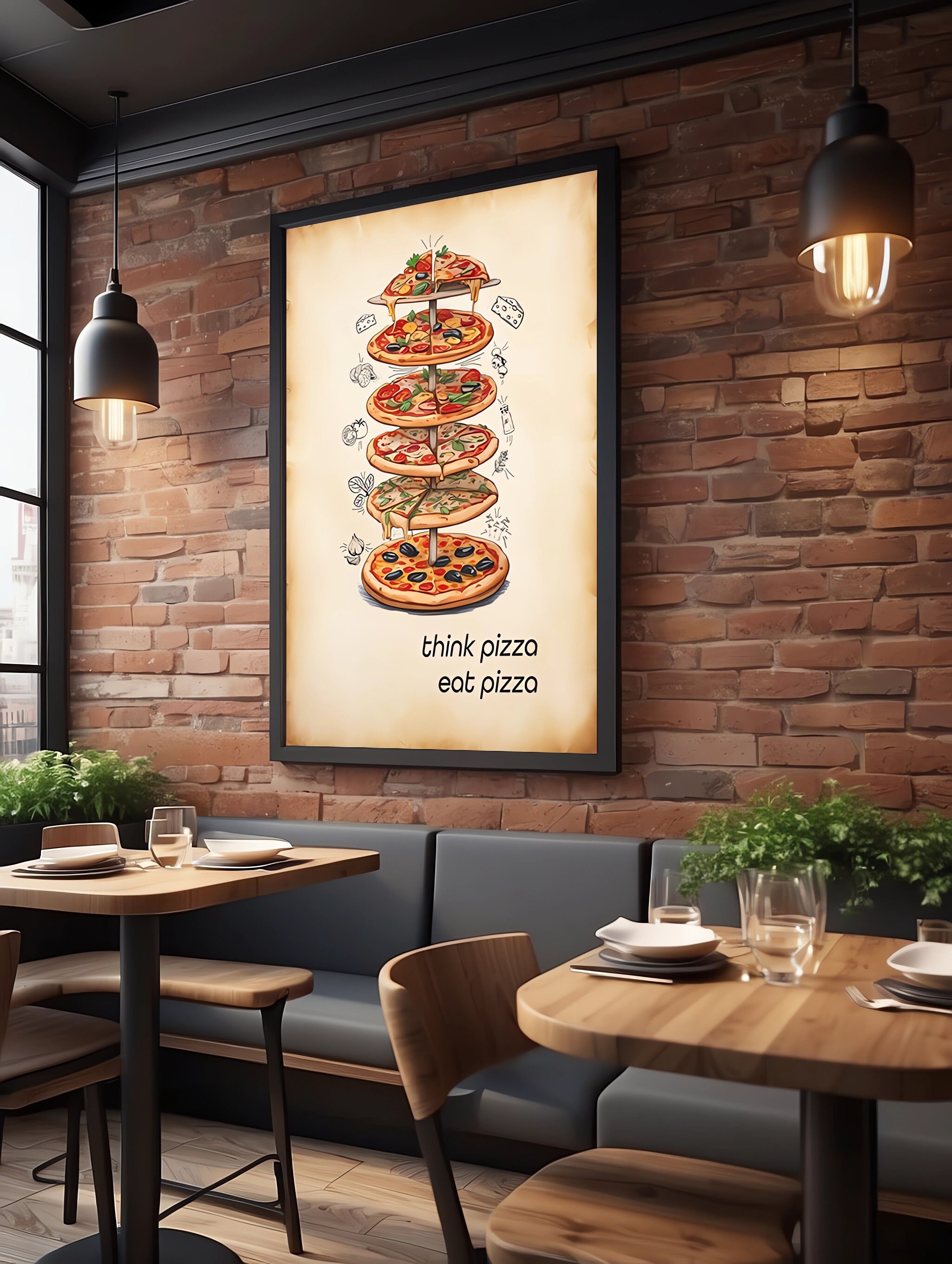 Pizza Tower Poster Printable Wall Art Print Custom, Italian Food Print ...
