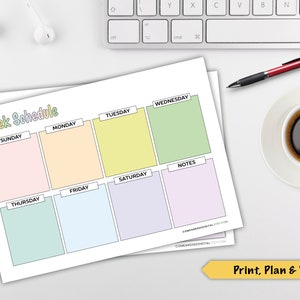 Weekly Schedule for Kids Printable, Wall Schedule, Digital Planner ...