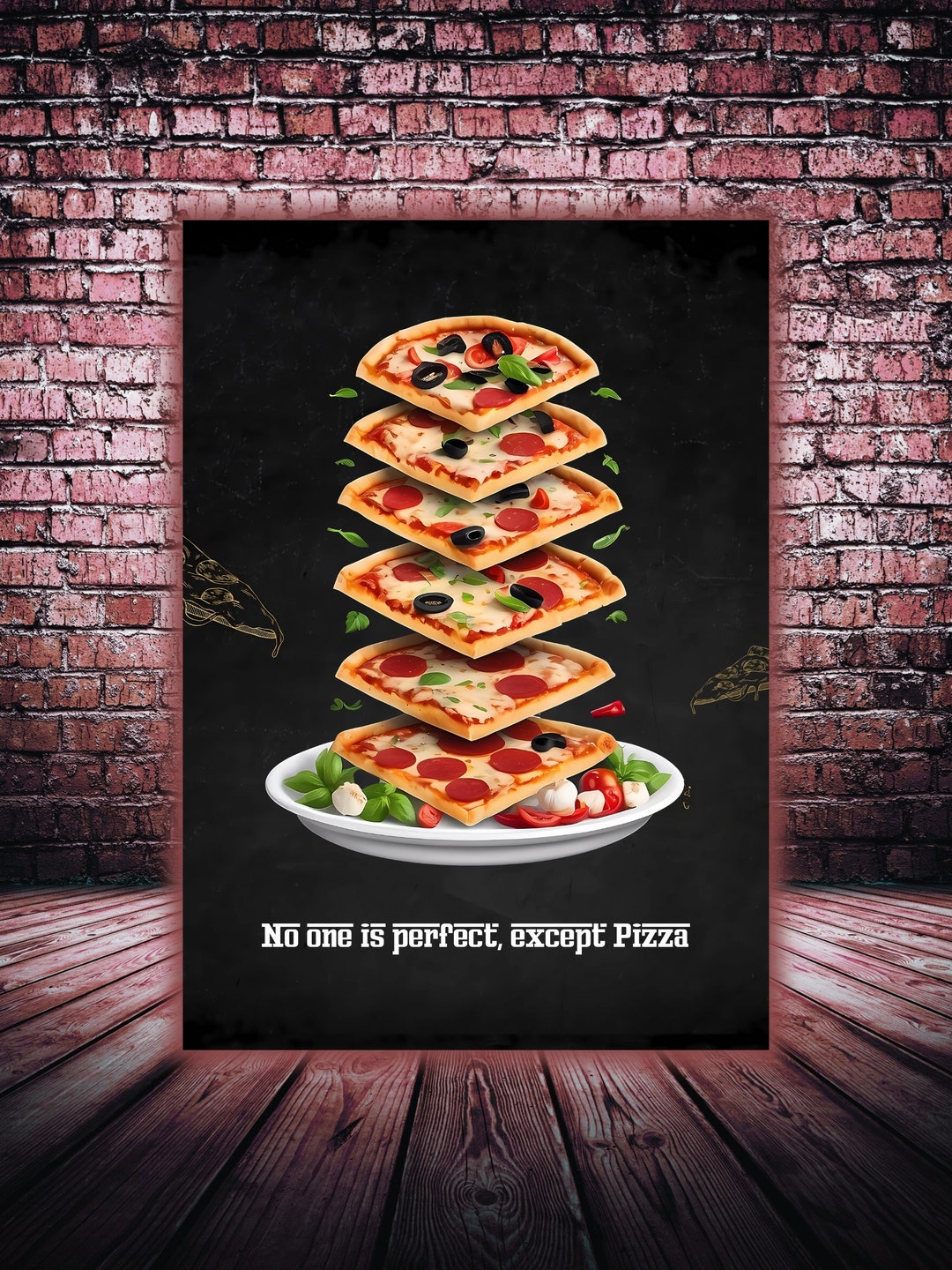 Pizza Tower Poster Wall Art Print Custom, Italian Food Print, Home ...