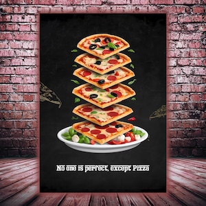 Pizza Tower Poster Wall Art Print Custom, Italian Food Print, Home ...