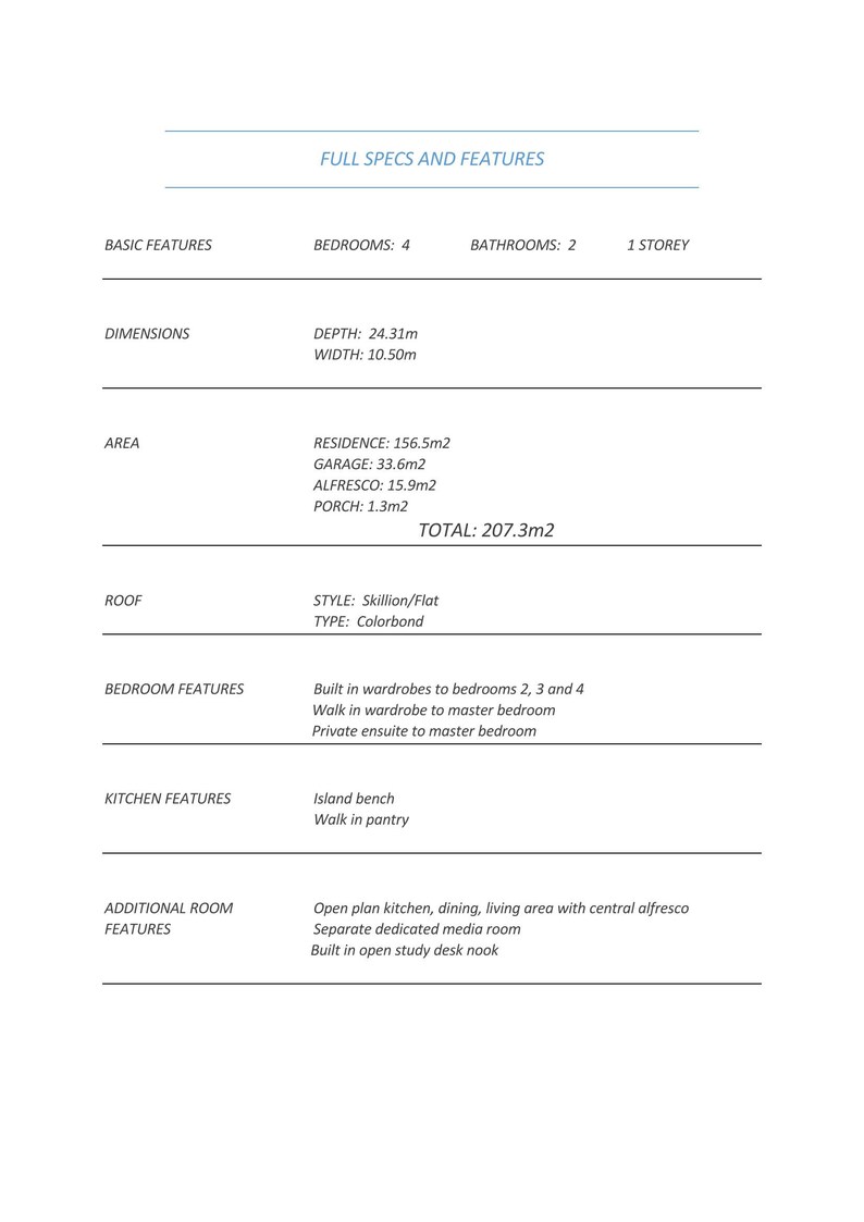 4 Bedroom Modern House Design - Dimensioned Floor Plan & External ...
