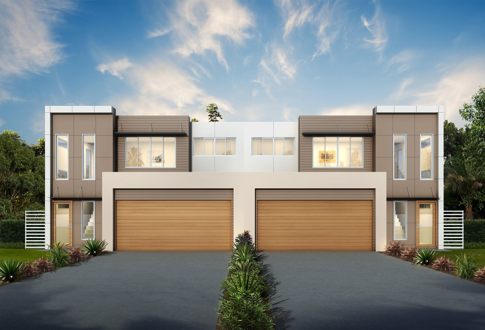 Modern Duplex Design - Dimensioned Floor Plan & External Elevation ...