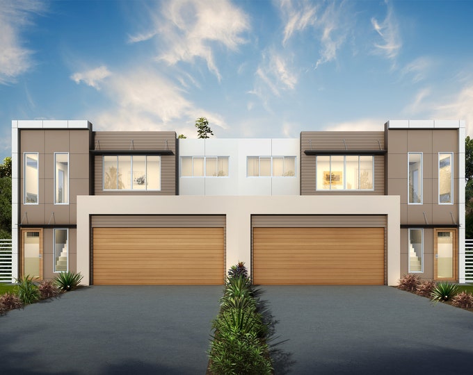 4 Bedroom Modern House Design - Dimensioned Floor Plan & External ...