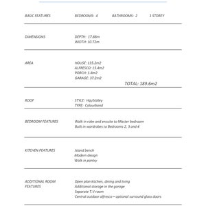 4 Bedroom Traditional House Design - Dimensioned Floor Plan & External ...