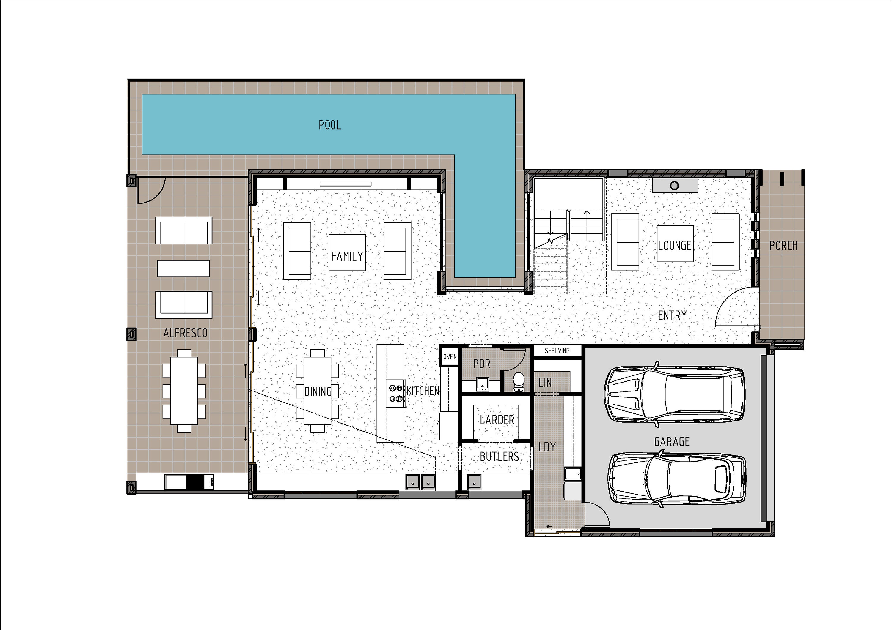 4 Bedroom Hamptons House Design - Dimensioned Floor Plan & External ...