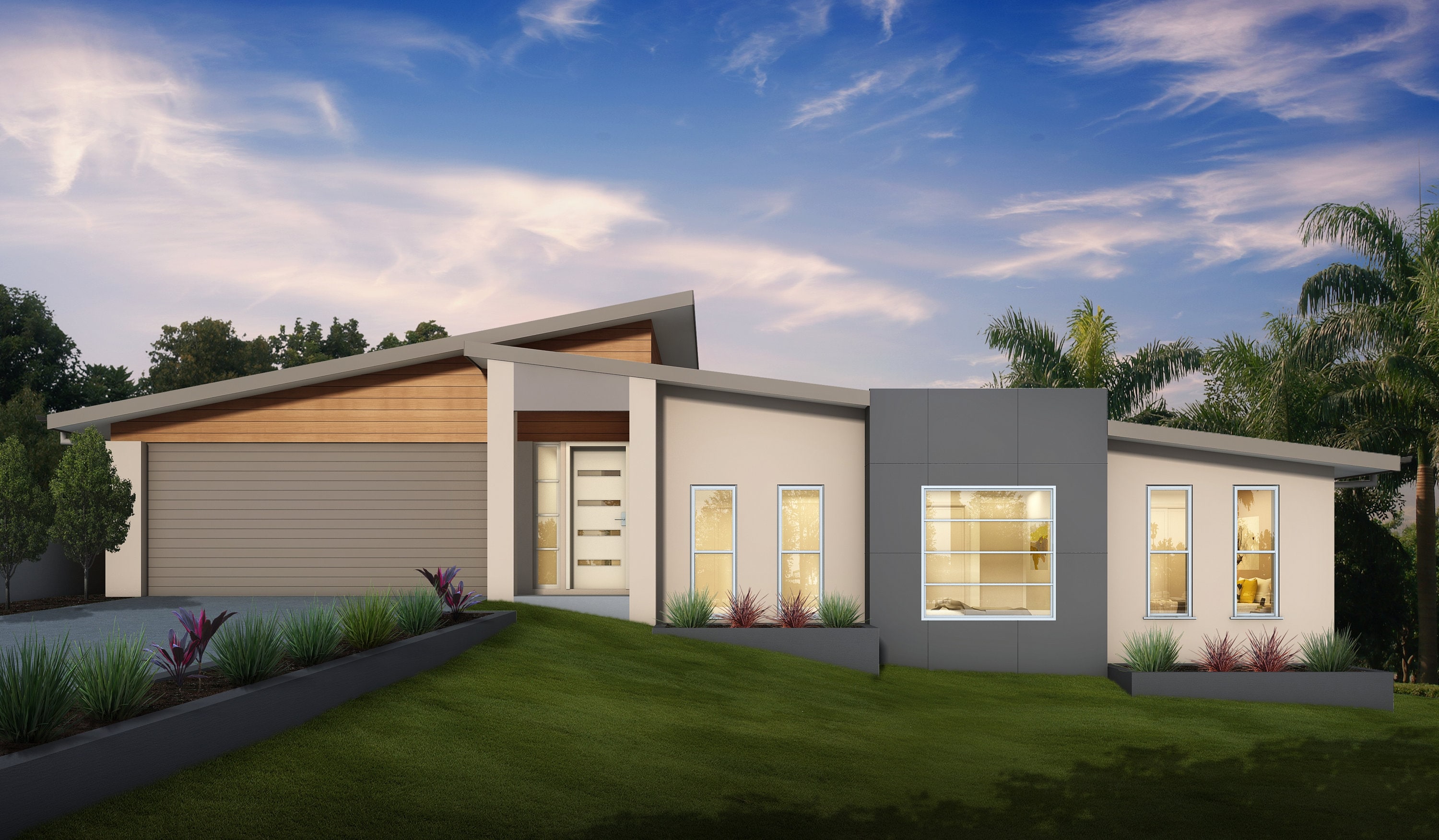 4 Bedroom Modern House Design - Dimensioned Floor Plan & External ...