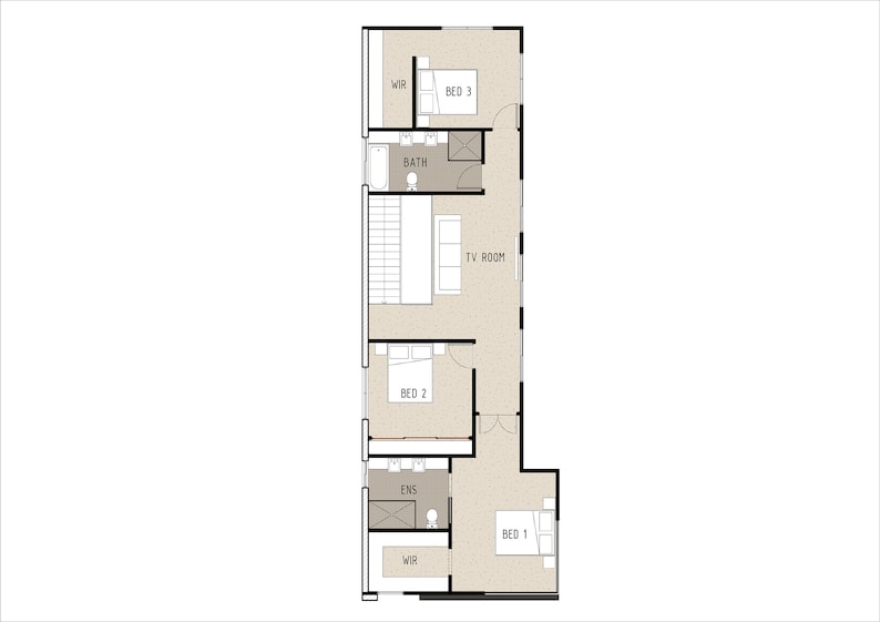 3 Bedroom Modern House Design - Dimensioned Floor Plan & External ...