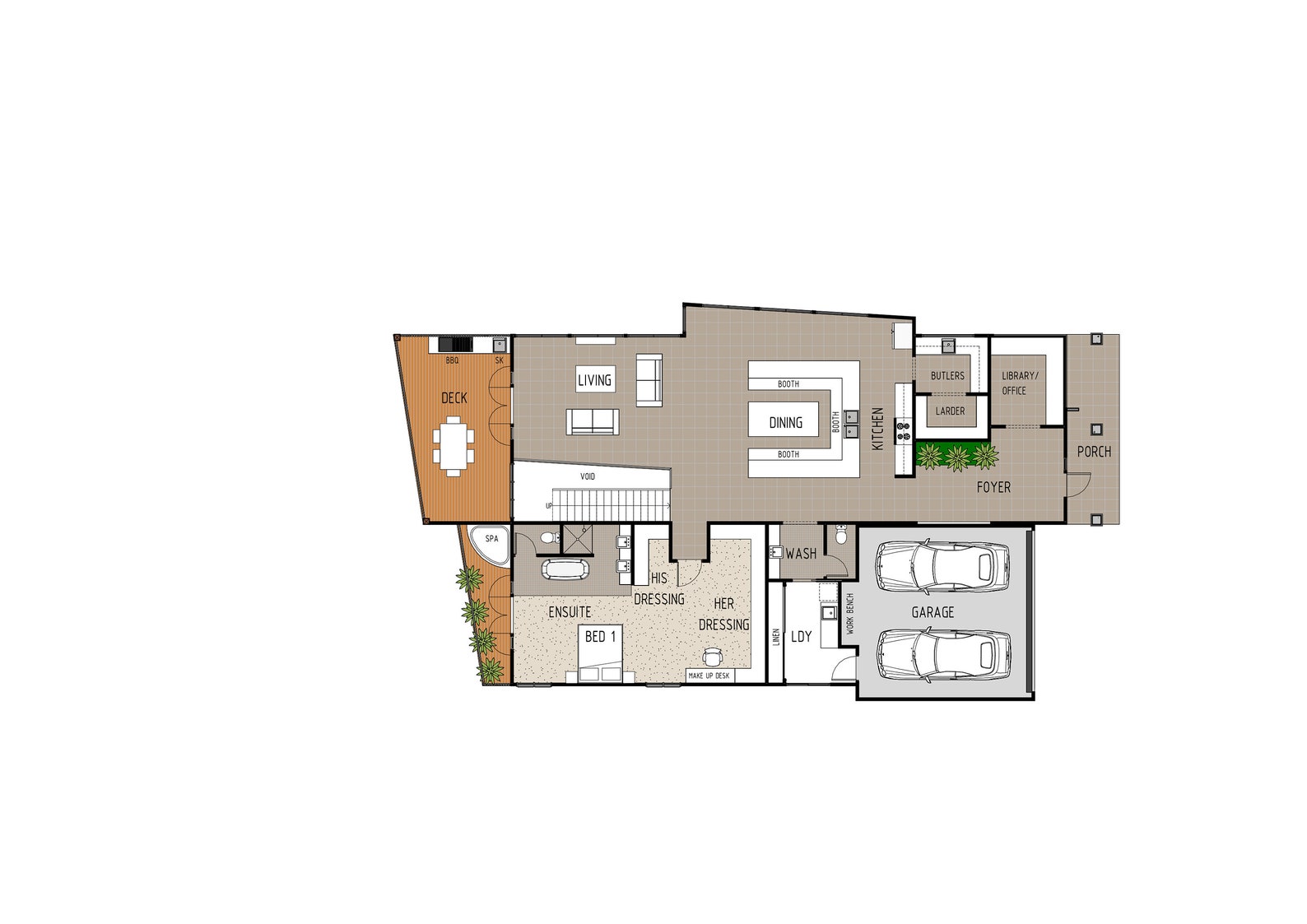 3 Bedroom Hamptons House Design - Dimensioned Floor Plan & External ...