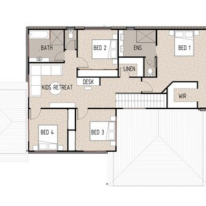 4 Bedroom Modern House Design - Dimensioned Floor Plan & External ...