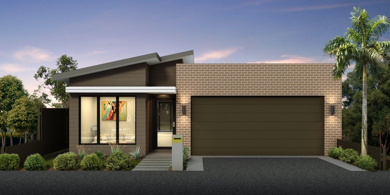 4 Bedroom Modern House Design - Dimensioned Floor Plan & External ...