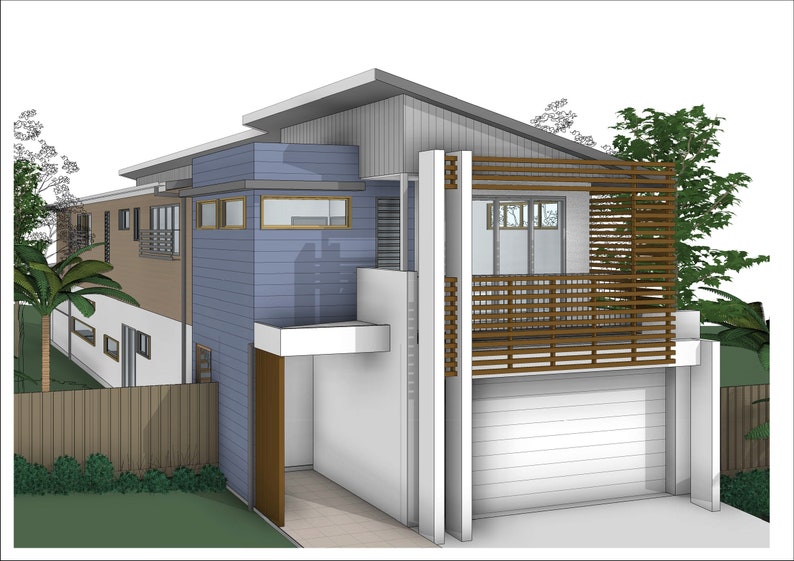 5 Bedroom Modern House Design Dimensioned Floor Plan & External ...