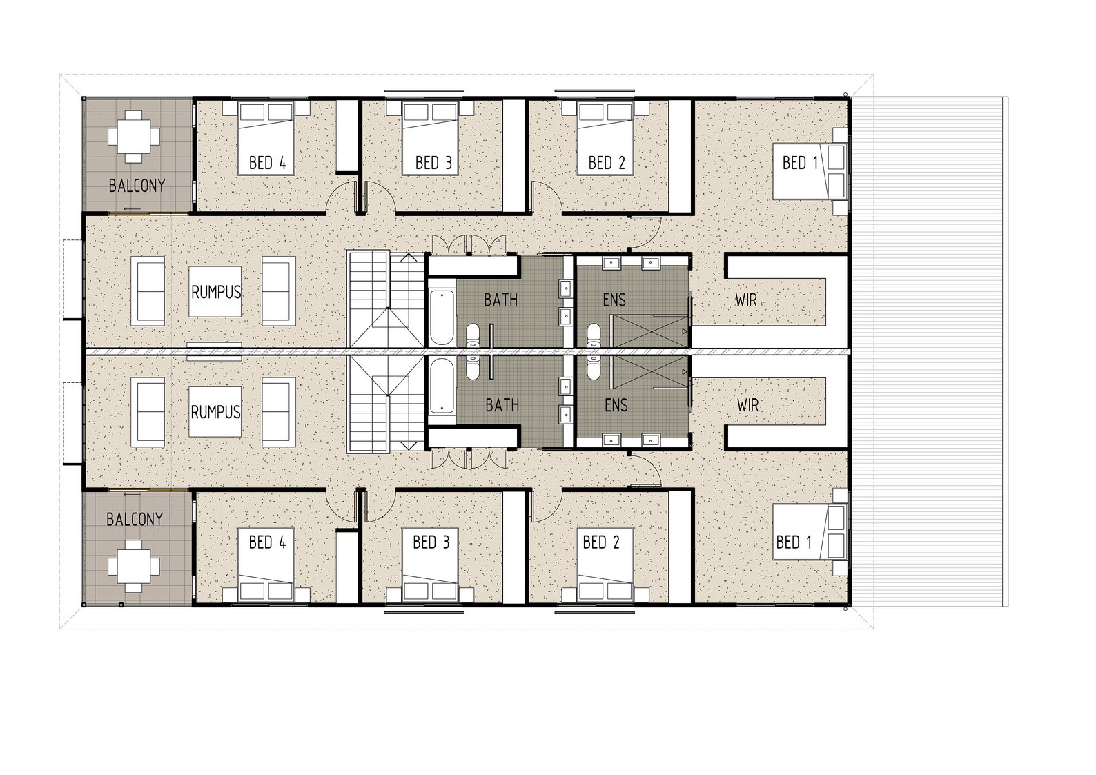 Modern Duplex Design - Dimensioned Floor Plan & External Elevation ...