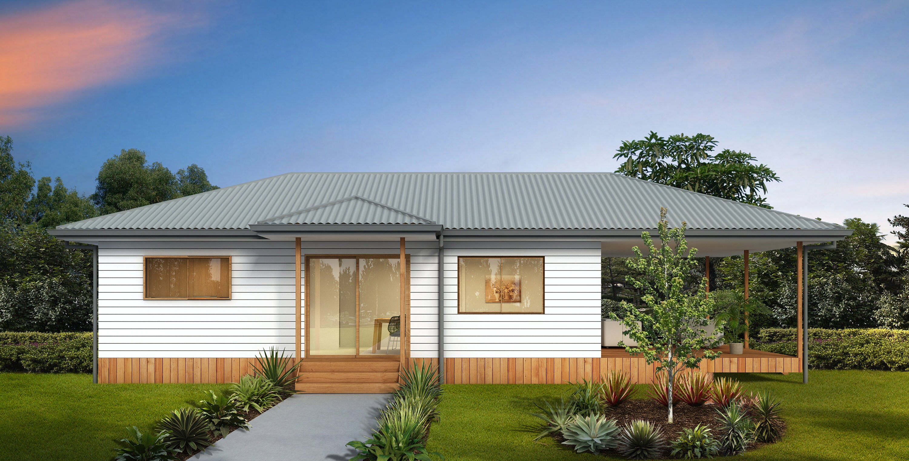 2 Bedroom Granny Flat Design: Dimensioned Floor Plan & Elevation ...