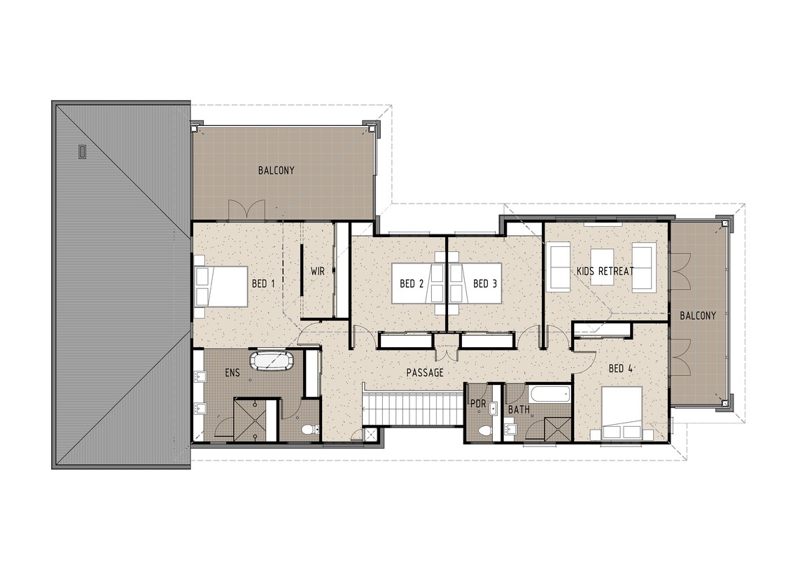 4 Bedroom Hamptons House Design Dimensioned Floor Plan & - Etsy
