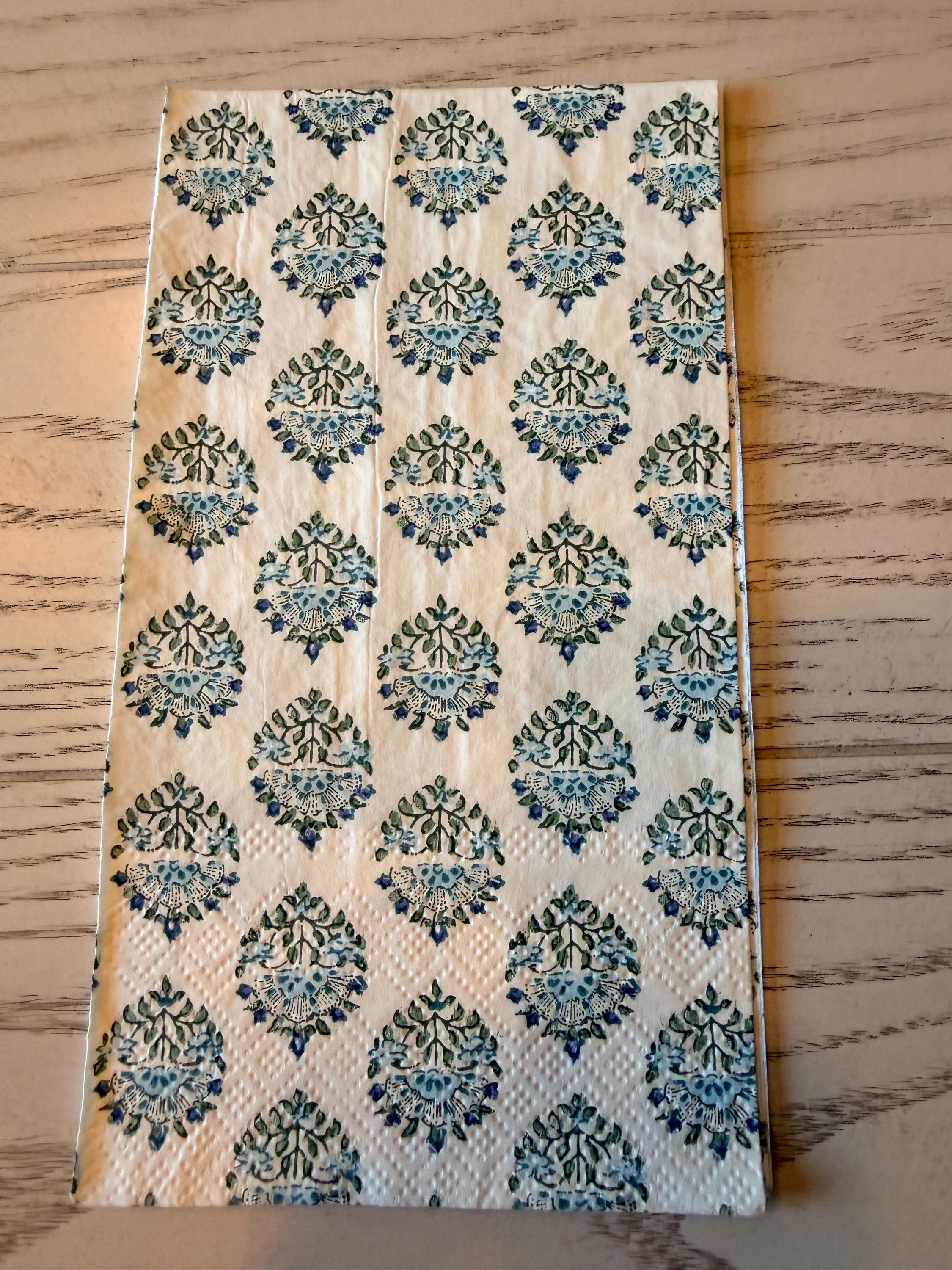 Floral Block Print Napkin Set, William Morris, Botanical Designs for ...